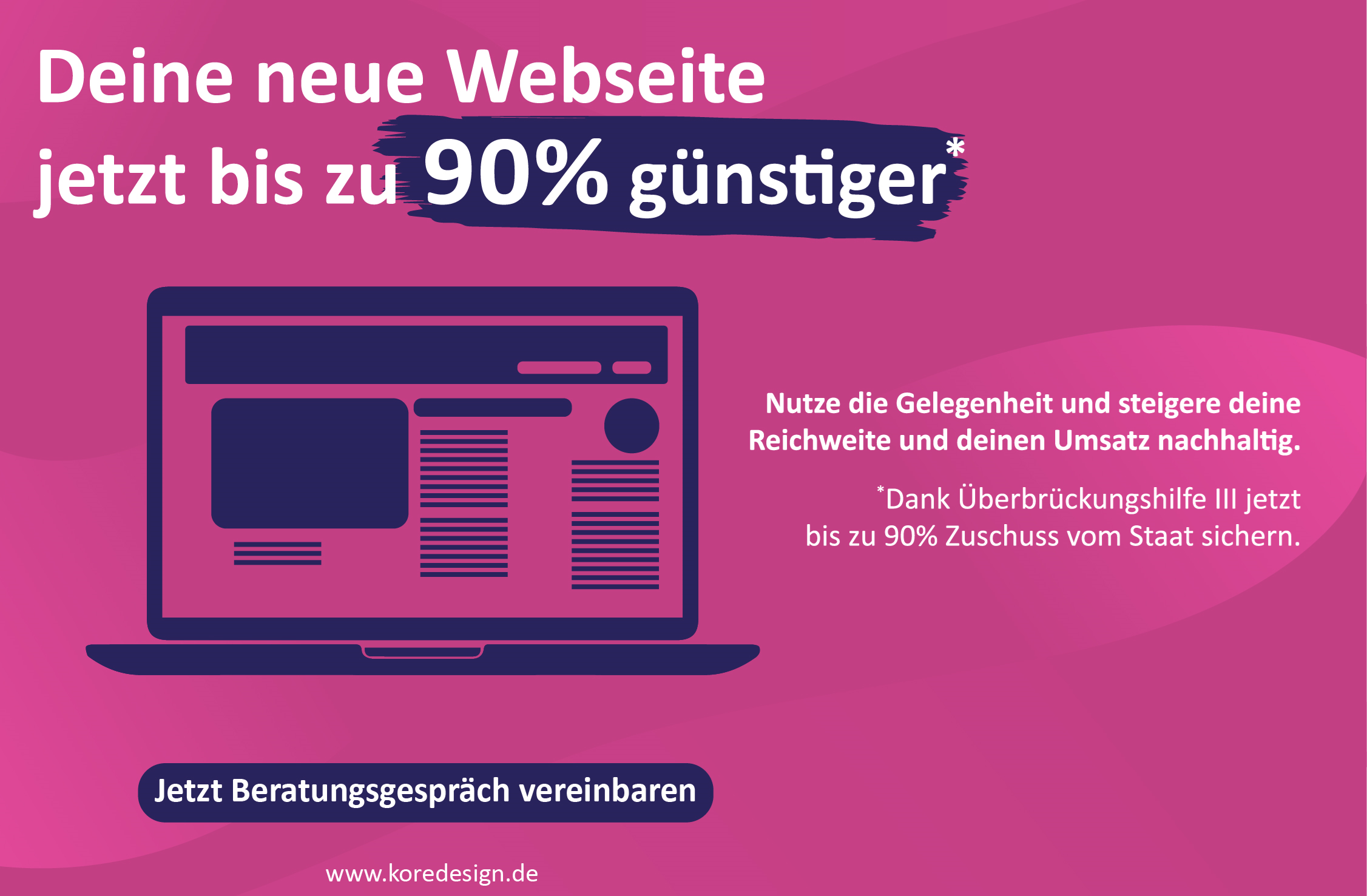 NEUSTART! - neue oder modernisierte Webseite bis zu 90% günstiger